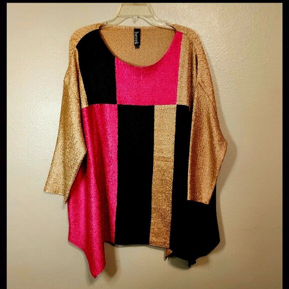 berek | Tops | Vintage 9s Berek Tunic Colorblock Oversized Puckered ...